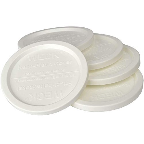Weck Jar 5 Pack Keep Fresh Plastic Lids, 5 Pack (Medium = 3 1/8", 80mm Opening) Fits Models 751, 900, 901, 908, 976, 996
