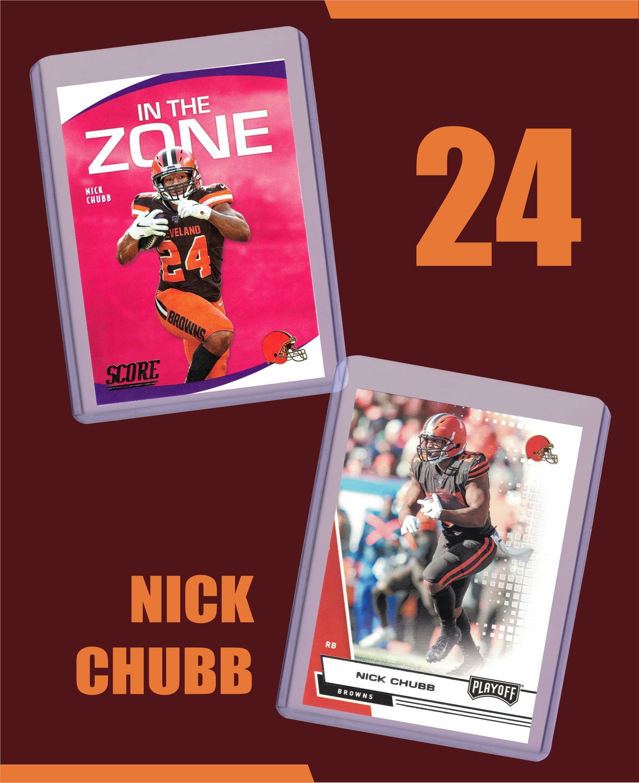 Nick Chubb Football Cards (5) Assorted Bundle - Cleveland Browns Trading Card Gift Set