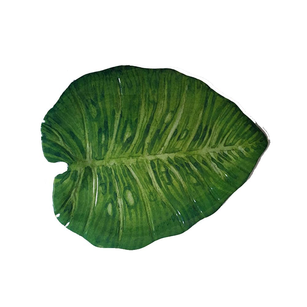 Summer Luau Large Melamine Serving Dish Tray Platter - Table Decoration (Leaf)