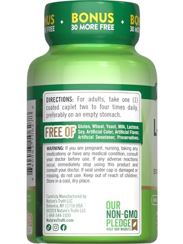 Nature's Truth L-Lysine 500mg | 130 Caplets | Free Form | Essential Amino Acid | Non-GMO & Gluten Free Supplement