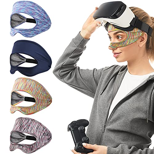 TiMOVO VR Eye Mask Cover Breathable Adjustable Sweat Band for Meta Quest 3 VR Headset, VR Face Cover Cushion for PS VR2/Meta Quest Pro/Meta Quest 2/Oculus Quest 2/HTC Vive Accessories (4Pcs)