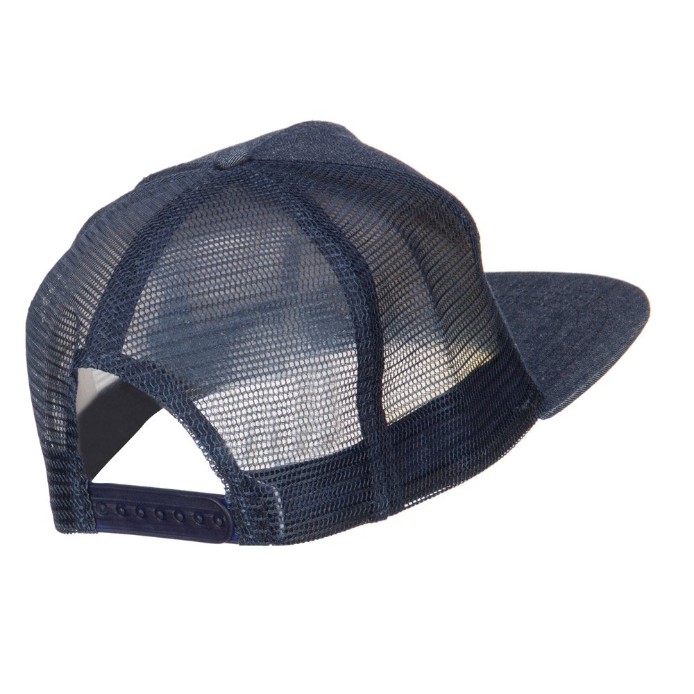 MG Flat Bill Snapback Trucker Cap - Denim Navy OSFM