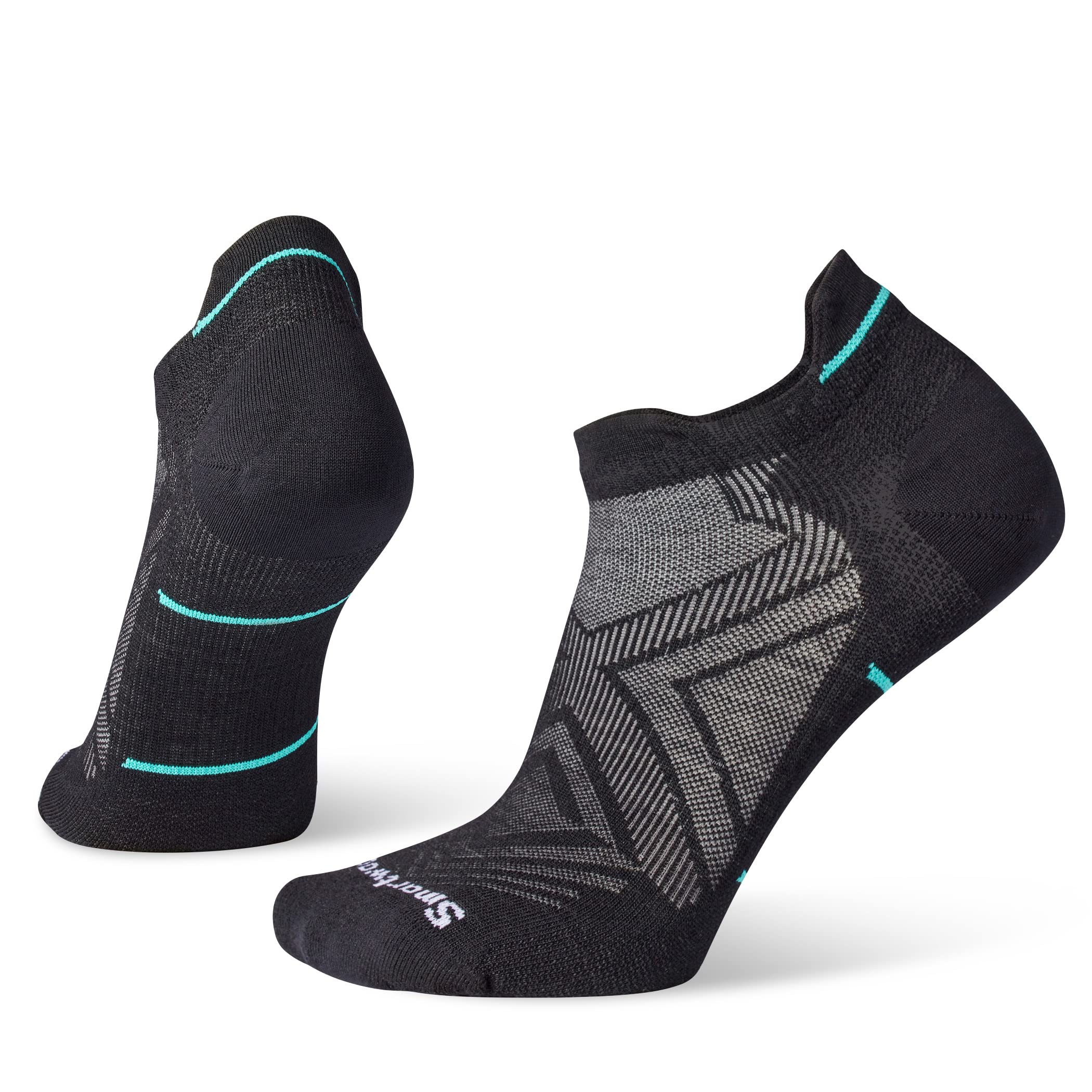 Smartwool Women's Run Zero Cushion Low Ankle Socks, Mist Blue, Medium