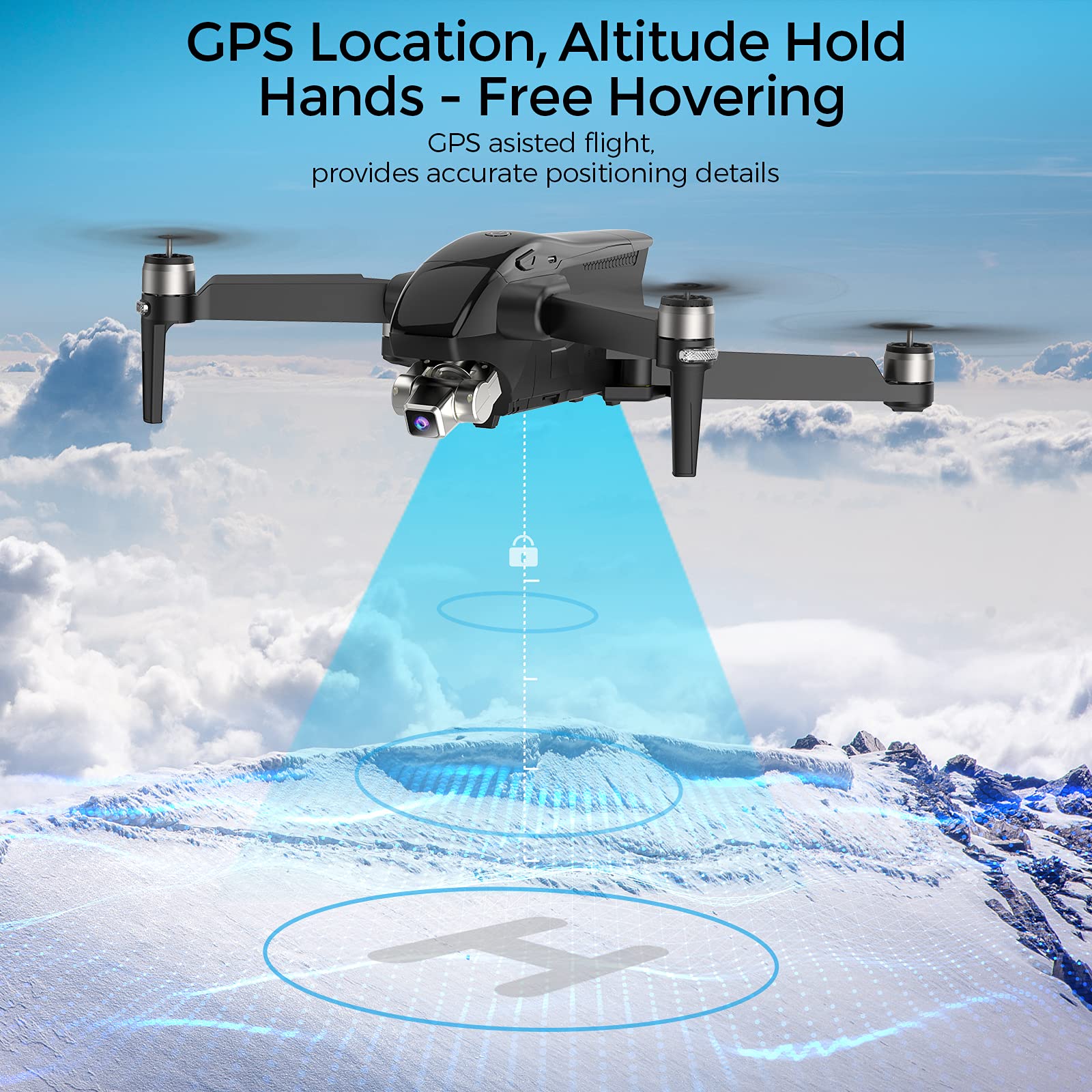 SIMREX X20 GPS Drone with 4K HD Camera 2-Axis Self stabilizing Gimbal 5G WiFi FPV Video RC Quadcopter Auto Return Home with Follow Me Altitude Hold Headless Brushless Motor Remote Control,White