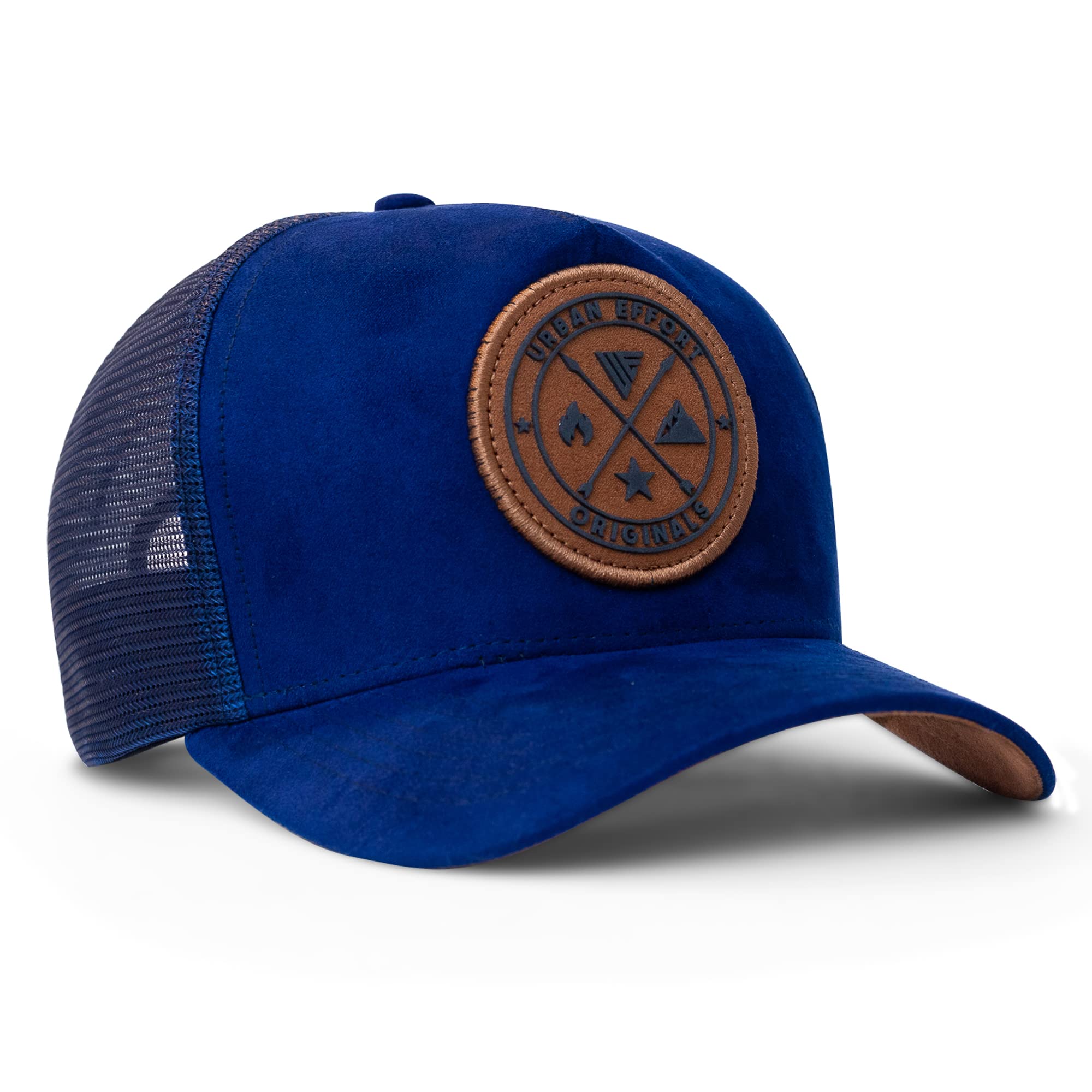 Urban Effort Mesh Back Cap - for Men and Women Baseball Hat 5-Panel Trucker Hat - Great Snapback Closure for Hunting & Hiking (Blue)