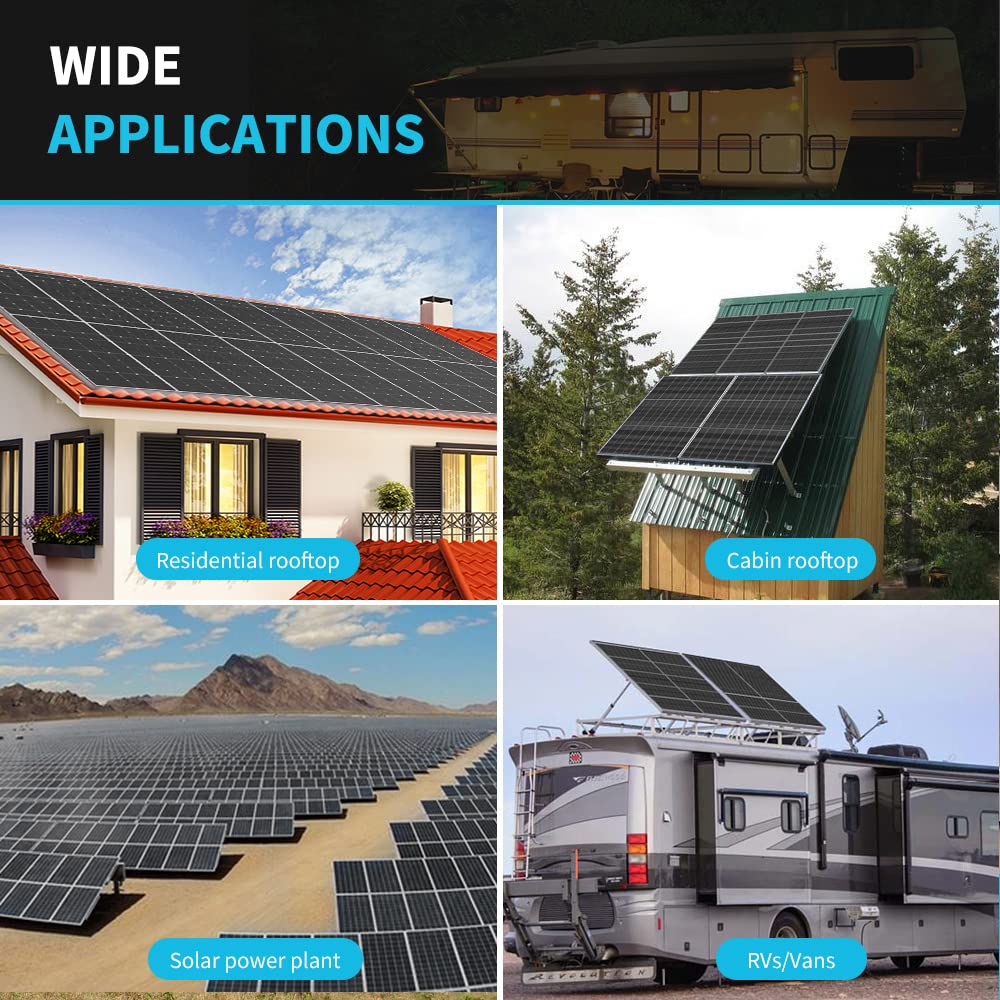 Renogy 4pcs Solar Panel Kit 320W 24V Monocrystalline On/Off Grid for RV Boat Shed Farm Home House Rooftop Residential Commercial House,4 Pieces