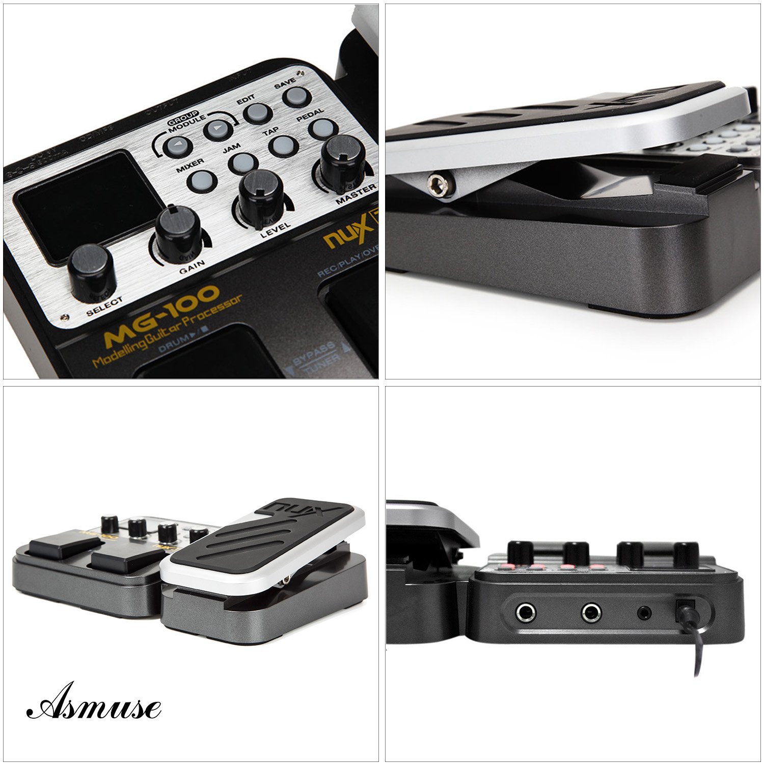 MG-100 Professional Multi-Effects Pedal Processor Musical Instrument Parts 40s Record 55 Effect Mode 10 Sound Di Box Electric Guitar and Bass Loop Amplifier Tube Pedal