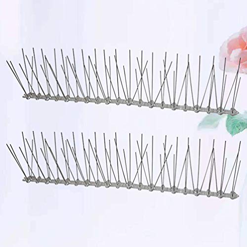 YARDWE 2pcs Bird Spikes Anti- Bird Nails Bird Repellent Metal Bird Deterant Spinners Stainless Steel Pigeon Spikes for Pigeon and Other Small Birds