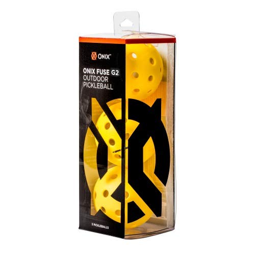Onix Evoke Premier Pickleball Paddle & 3-Pack Fuse G2 Pickleball Balls & Free Pickleball Tips - Pickleball Set for Beginner and Pro Level Players (Standard Weight 7.8oz - 8.2 oz, Red)