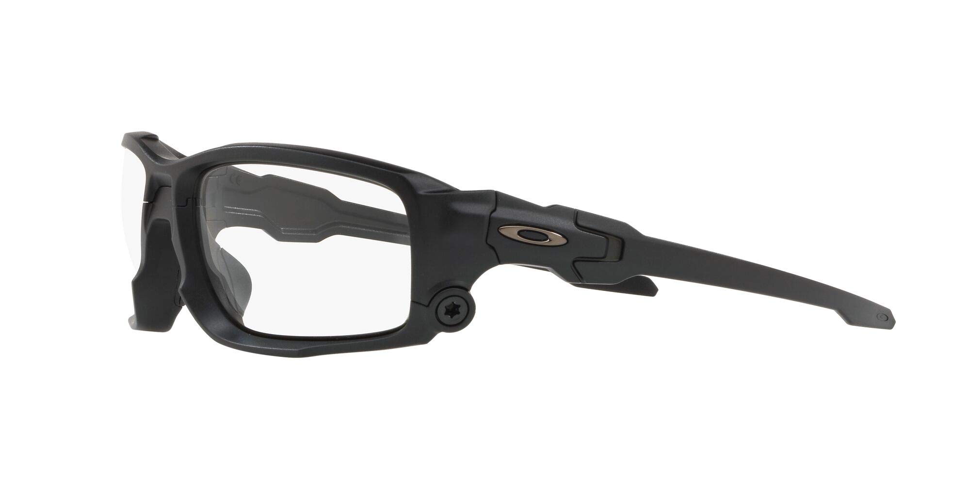 Oakley SI Men's OO9329 SI Ballistic Shocktube Round Sunglasses, Matte Black/Clear & Grey, 61 mm