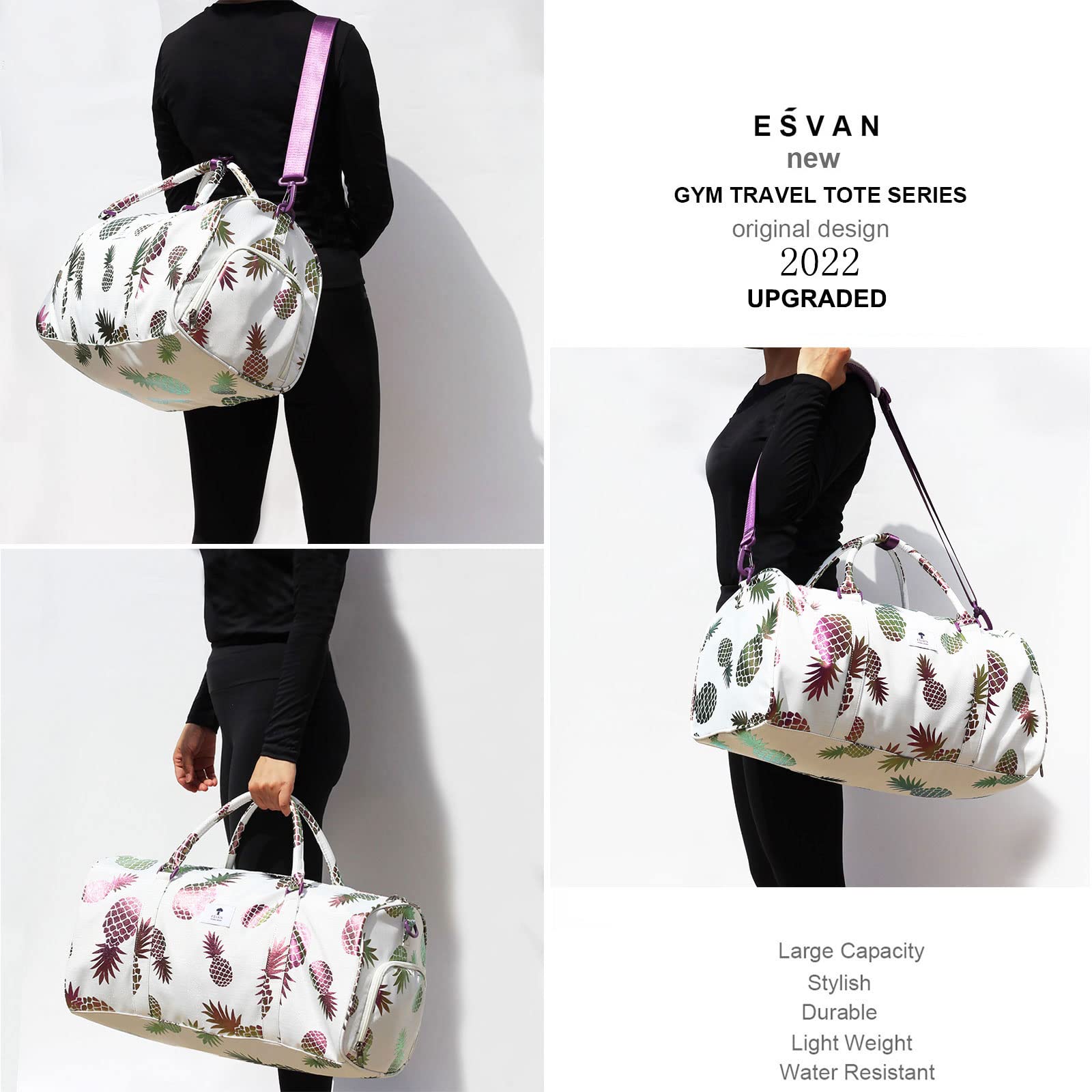 Original Floral Water Resistant Duffel Bag Gym bag Weekender Travel Bag for Gym Beach Daily Bags