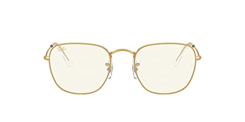 Ray-Ban RB3857 Frank Polarized Square Glasses, Legend Gold/Clear to Grey Photochromic Blue Light Filtering, 51 mm