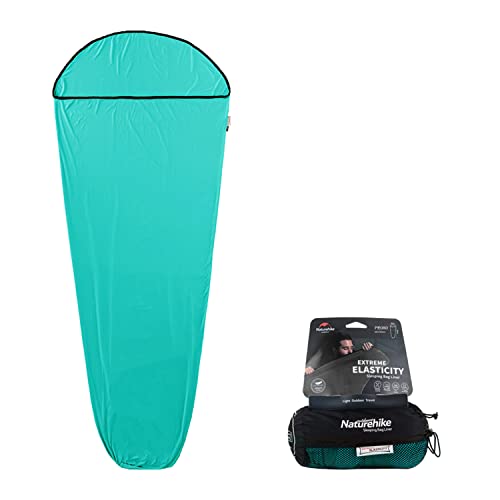 Naturehike High Elasticity Sleeping Bag Liner Lightweight Camping Travel Sheet - Portable Sleeping Sack for Camping, Travel, Youth Hostels, Picnic, Planes, Trains (Light Blue)