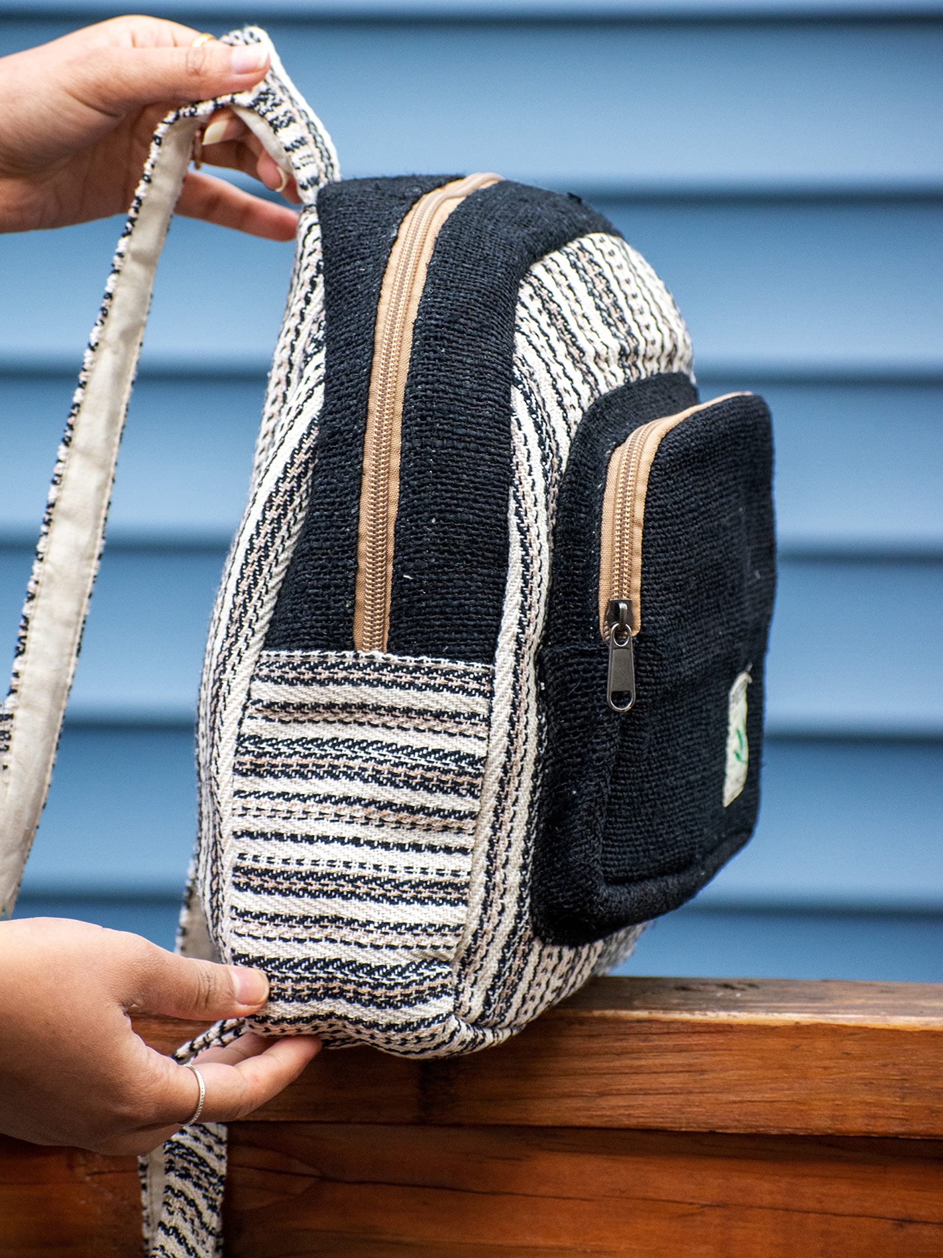 Reefelt Hemp & Gheri Mini Backpack (Charcoal)