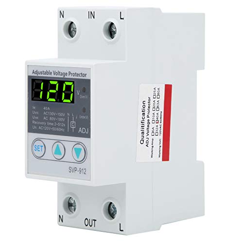 Walfront SVP-912 120VAC Adjustable Self-Recovery Under Voltage Protective Device Voltage Protector for Better Performance(40A)
