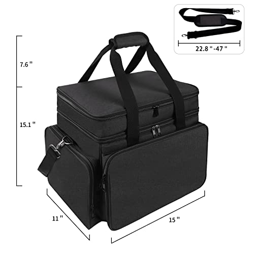 TUSIASC Baking Supplies Storage Bag for Bakers/Pastry Chefs, Cake Decorating Tool Caddy,Suitable for Cake Decorating,Baking Pan,Baking Mat,Muffin Liners,Black