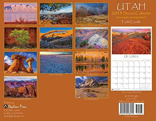 Utah 2023 Deluxe Wall Calendar