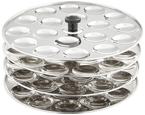 Tabakh 4-Rack Stainless Steel Idli Stand, Makes 72 Mini Idlys of 1" Diameter