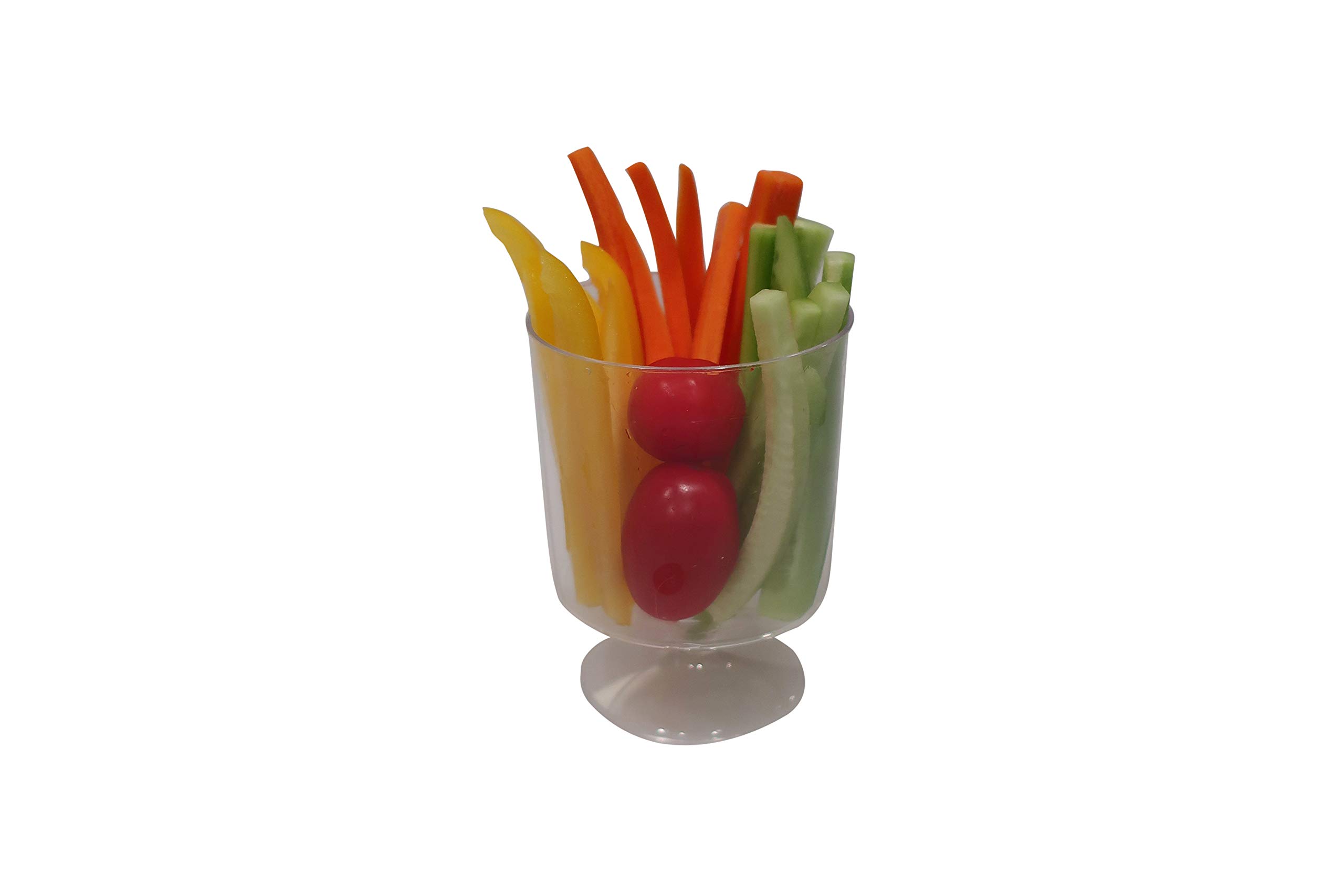 Oasis Creations 5 oz Ice Cream Cup - Medium Large Dessert Cup- 50 Cups - Disposable Appetizer Cups- Wine Goblet Glasses- Disposable or Reusable- 1 piece