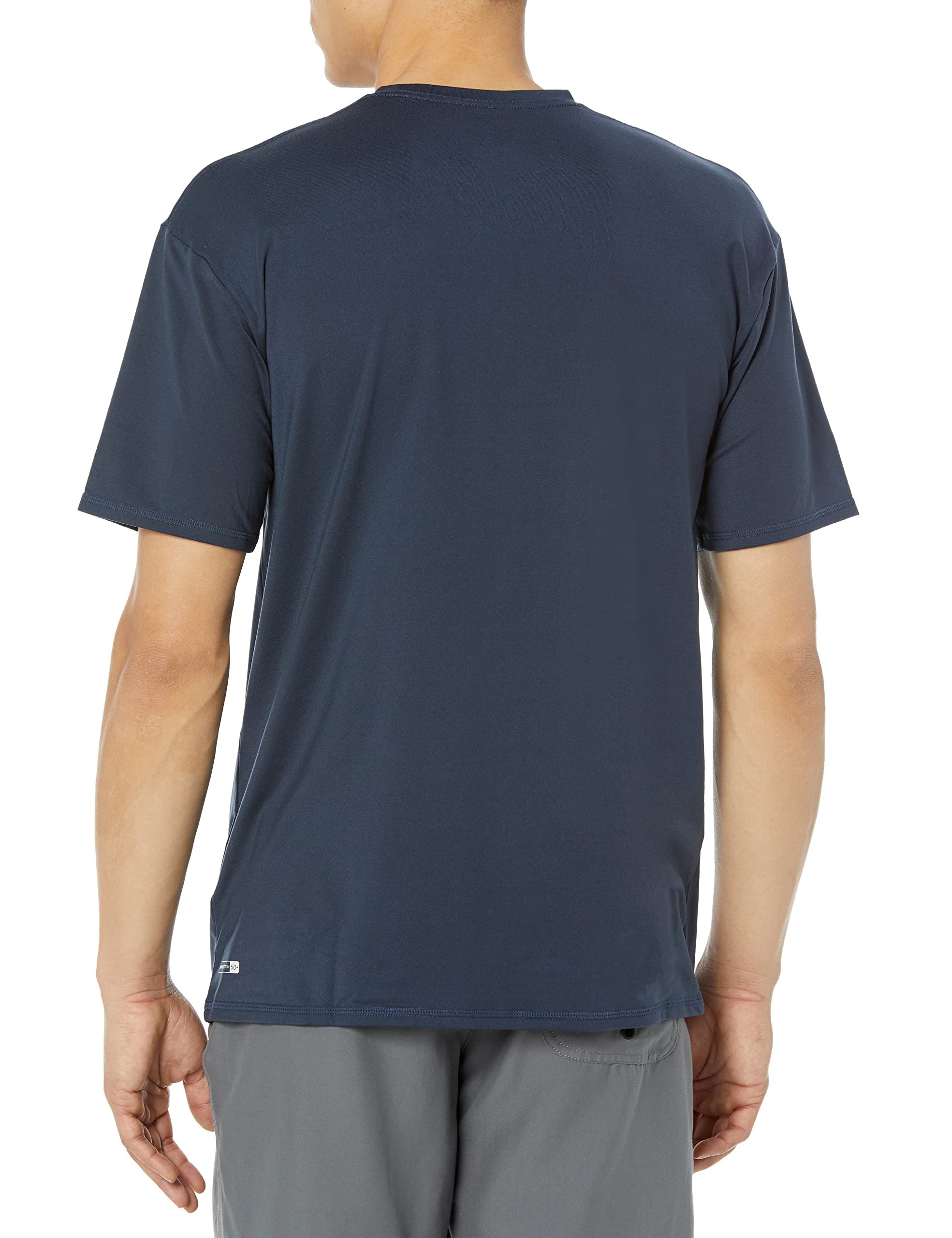 Quiksilver mens Solid Streak Short Sleeve Rashuguard Upf 50 Sun Protection Surf Rash Guard Shirt, Navy Blazer, Medium US