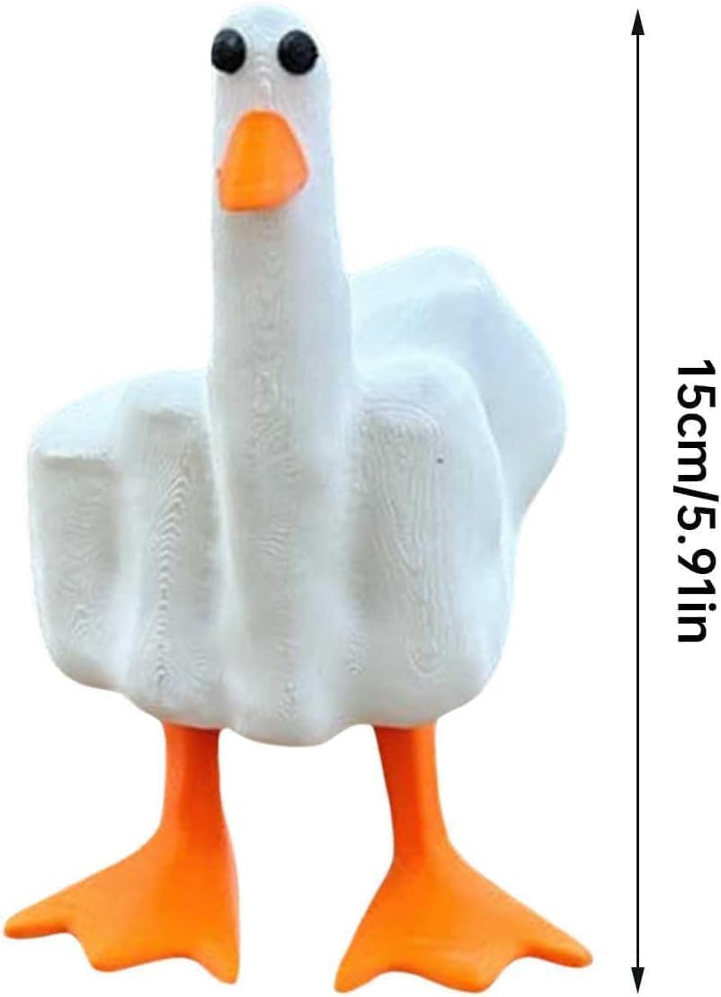 Middle Finger Duck Figurines Home Decor Funny Duck You Figurine, Rude Duck Figurine Middle Finger Decor Duck Statue Middle Finger Statue Weird Decor Duck Decor Porch Goose Statue Middle Fingers