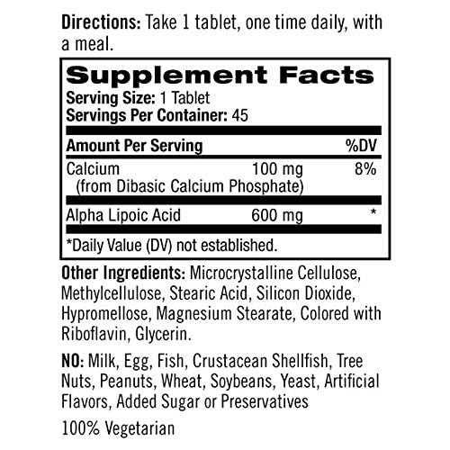 Natrol Alpha Lipoic Acid Time Release - 600 mg - 45 Tablets
