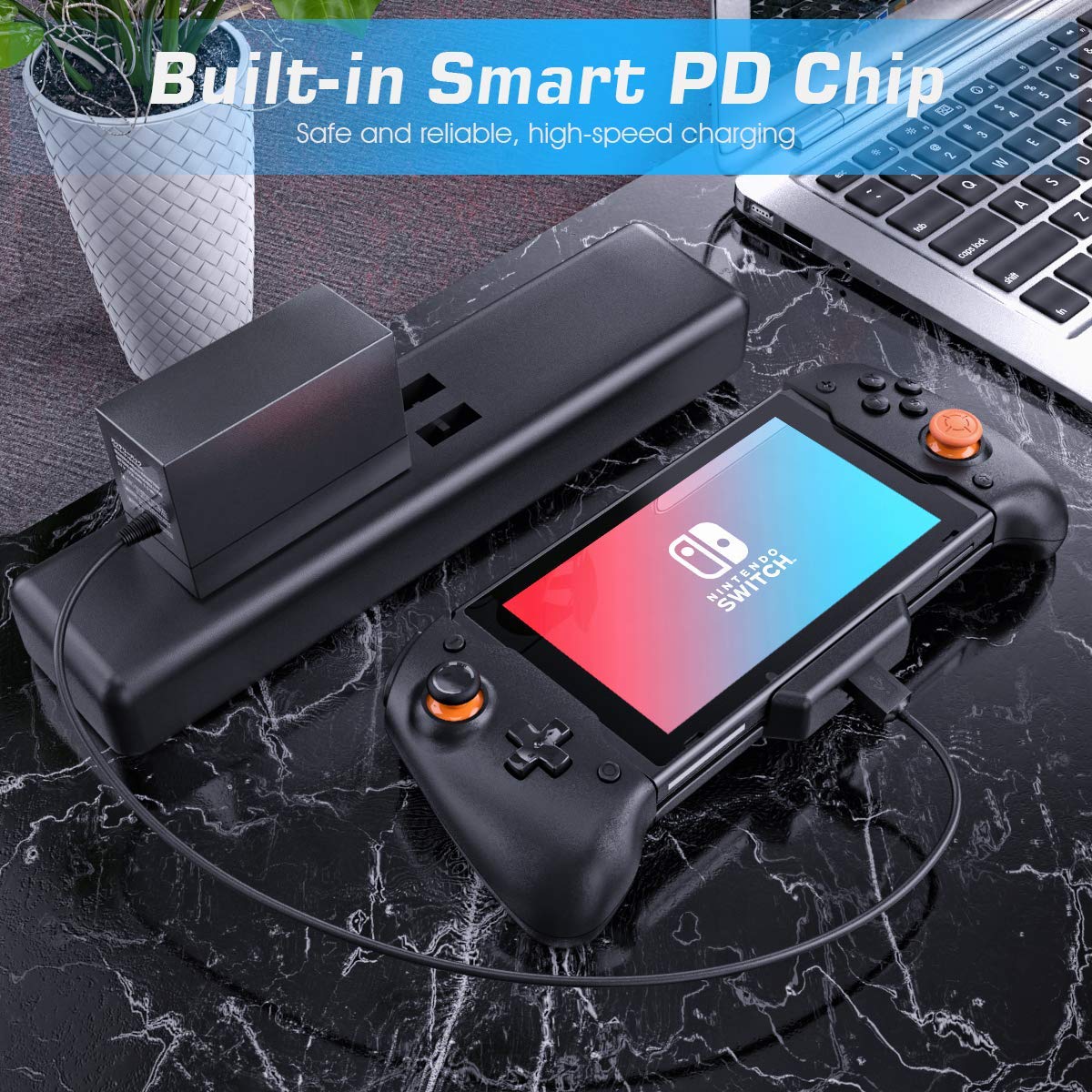 OIVO Switch Controller Grip Compatible with Nintendo Switch, Switch Pro Controller with Comfort Grip, 6 Gyro Axis& Double Motor Vibration for Switch Handheld Mode