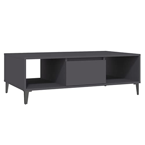 Modern Coffee Table Dining Table Coffee Table Corner Coffee Table Gray 40.7"x23.6"x13.8" Engineered Woodfor Living Room,Home,Office,Living Meeting Room