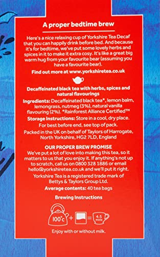 Yorkshire Tea Bedtime Brew Tea Bags, Pack of 4 (total of 160 tea bags)