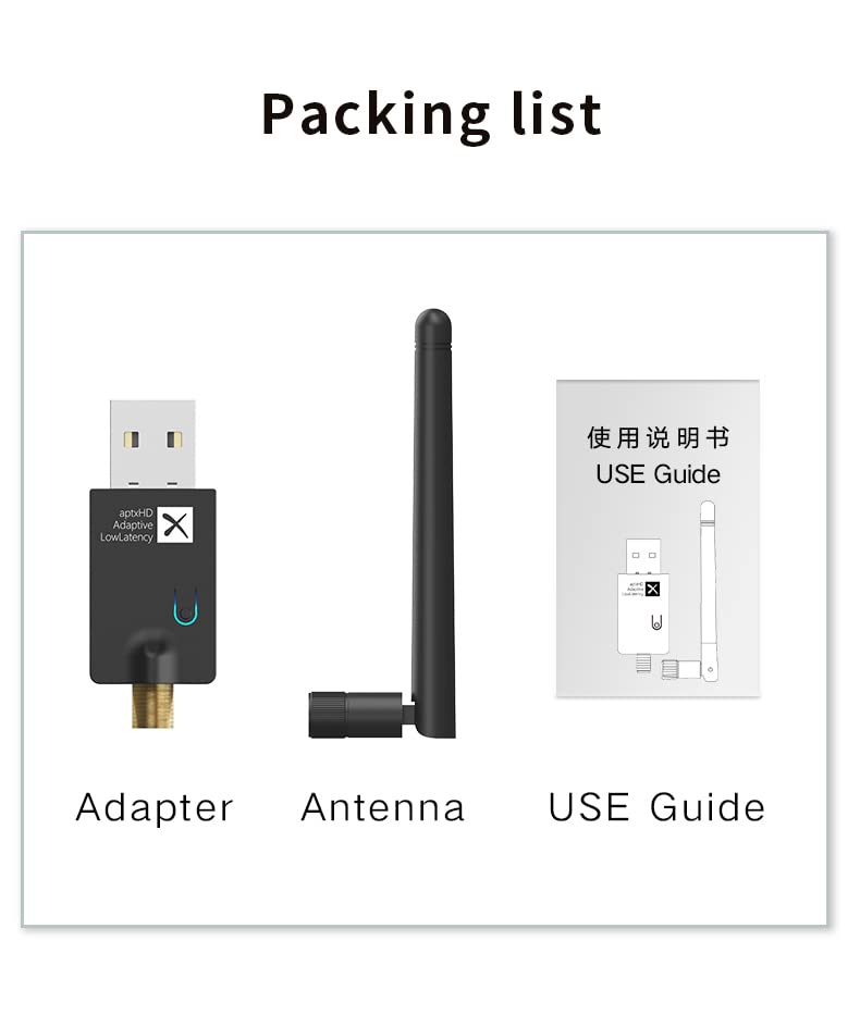 USB Bluetooth 5.2 Adapter for PC USB Wireless Audio Transmitter Wireless Bluetooth Adapter for Headphones Speakers, televisions,Support Win10/8/7 Linux/PS 4-5/Android