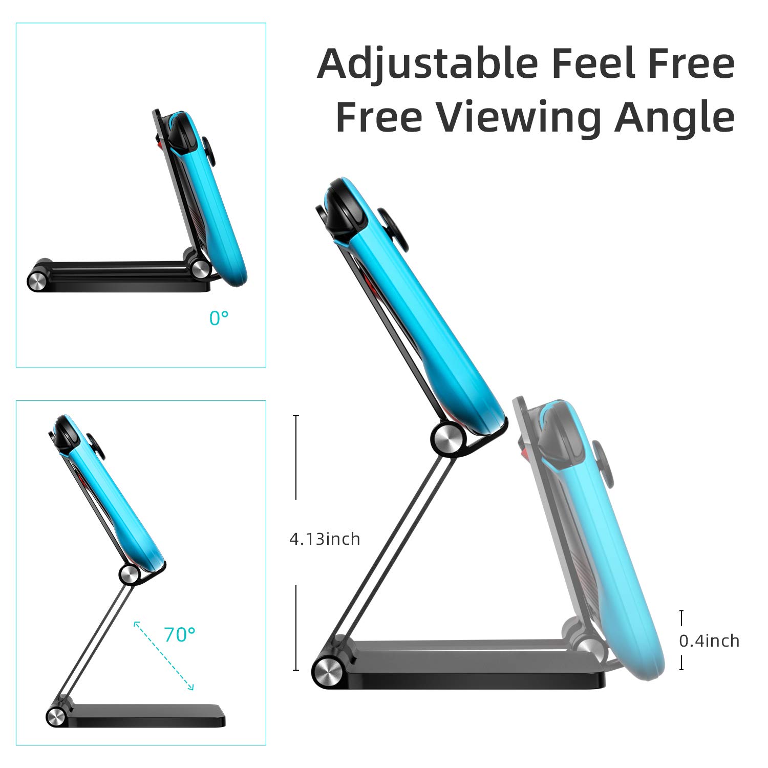 Newaner Adjustable Switch Stand, Playstand for Switch, Tablet Stand, Cell Phone Holder for Desk, Compatible with Nintendo,iPad Mini Pro Air, iPhone, Kindle.etc, 4-13'' …