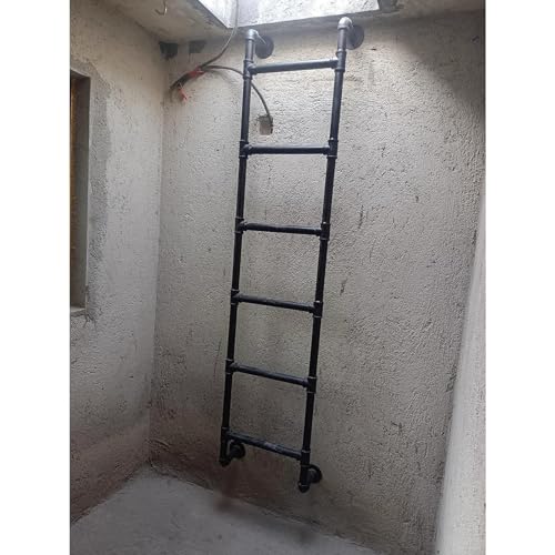 ZSPINJIA Basement Escape Ladder β Fire Ladders for Egress Basement Window Well Covers Outside,Small Ladder for Fire Emergency Home Safety,Ladder for Egress Window Wrought Iron,Loads 330lbs