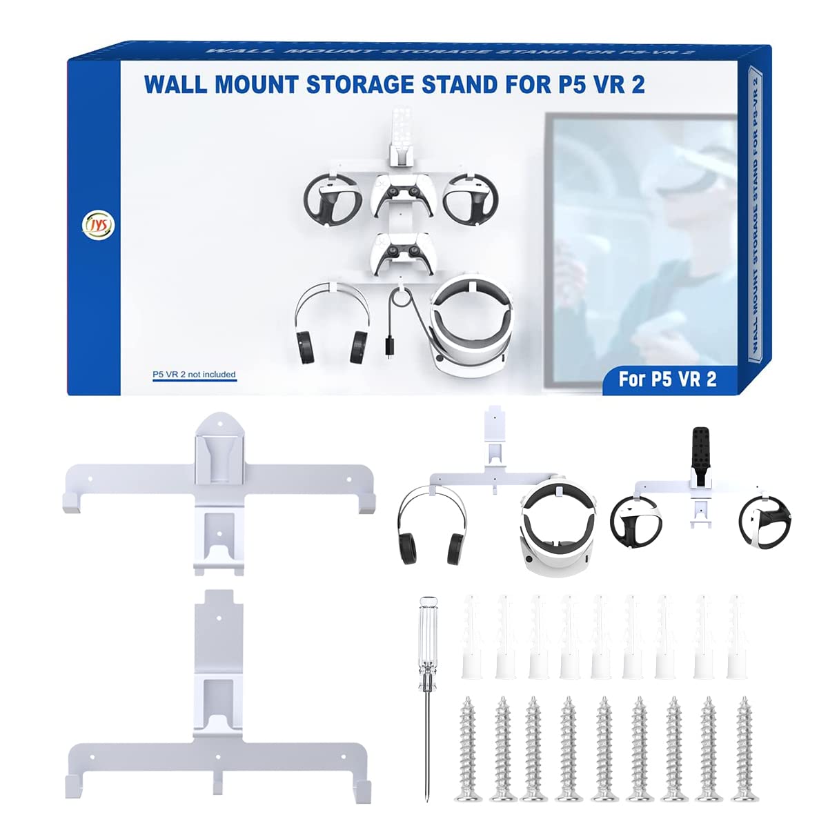 Uxilep Wall Mount for Meta Oculus Quest 3,8 in 1 VR Wall Mount Storage Stand for Most VR Headset & Controller Compatiable with PS5 VR 2,HTV Vive,Valve Index,for Meta Oculus Quest 2 3 Accessories