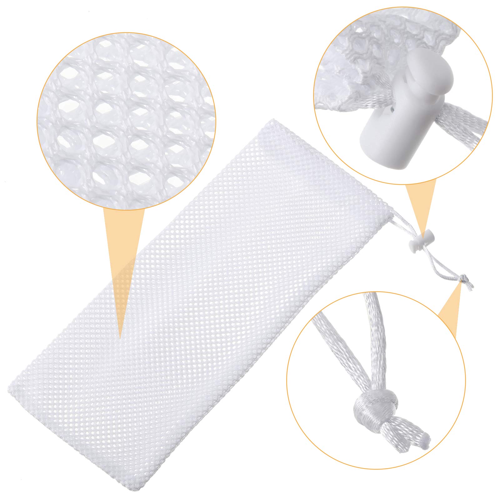 Weewooday Finch Sock Feeder Thistle Socks Bird Feeder Instant Seed Sack Feeder 4.7 x 11 Inch(White, 6 Pieces)