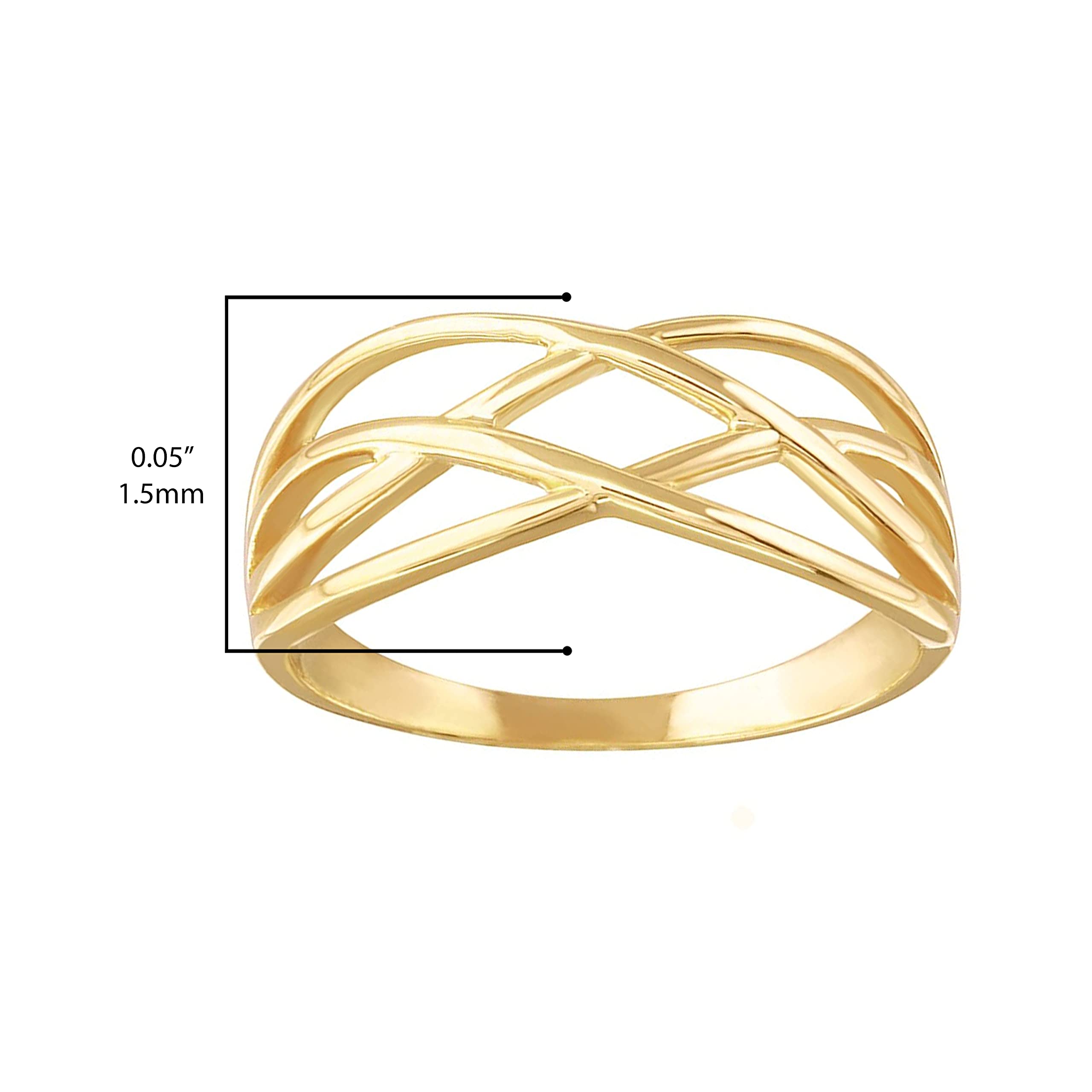 Modern Contemporary Rings 14k Yellow Gold Woven Celtic Knot Band Style Ring - Size 9-1/4