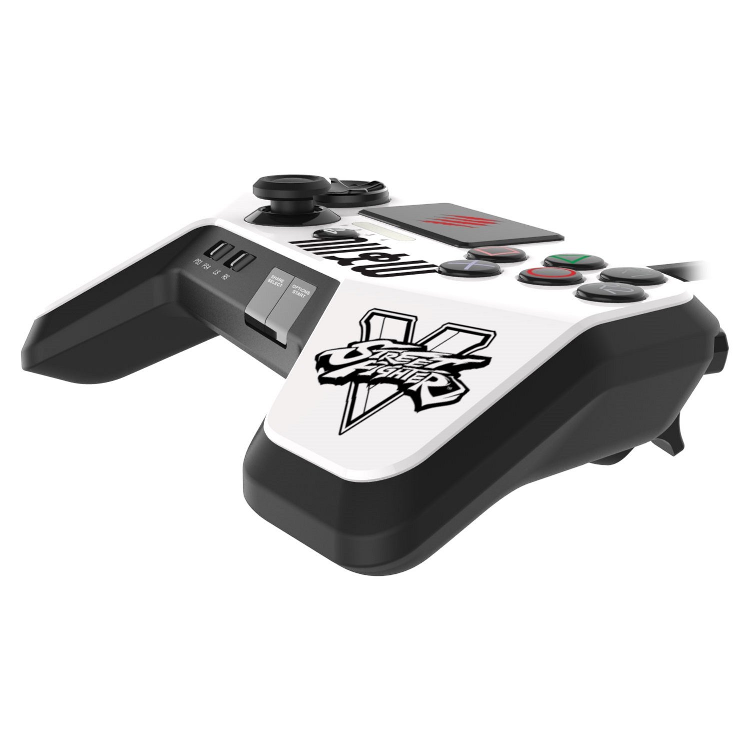 New Improved D-Pad - Mad Catz Street Fighter V FightPad PRO for PlayStation4 and PlayStation3 - White - PlayStation 4