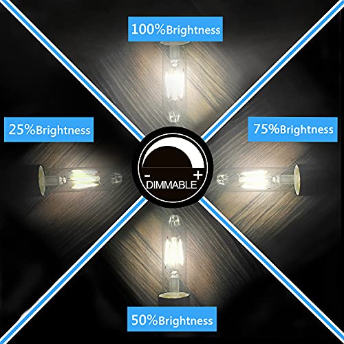 SANCARDY Tietare T10 LED Bulbs Daylight 4000K, Dimmable Tubular Light Bulbs 40 watt, Tubular LED Light Bulbs 4W E26 Medium Base, LED Filament Light Bulbs 40 watt for Desk Lamp, Pendant Lights(3-Pack)