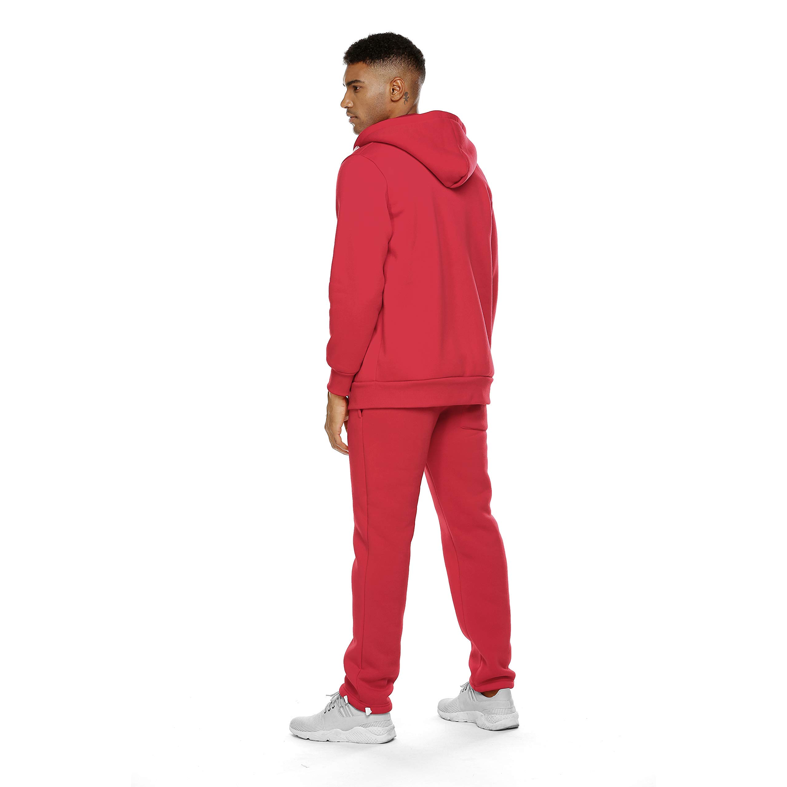 R RAMBLER 1985 Mens Sweatsuits 2 Piece Casual Athletic Long Sleeve Tracksuit Set Jogging Suit for Running,Exercise,Traning(Red,M)