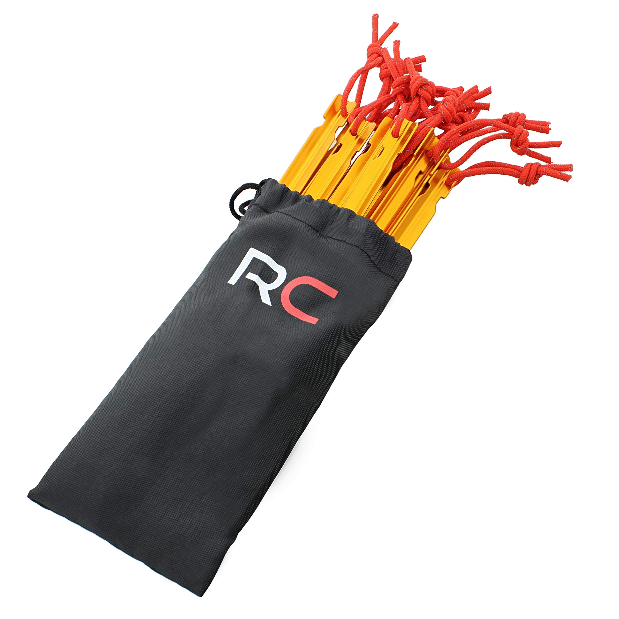 Redneck Convent RC Aluminum Tent Stakes 12pc kit - 6in Y-Style Metal Tent Stakes Ground Tarp Stakes Tent Spikes Camping Nails