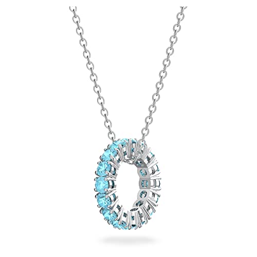 SWAROVSKI Exalta Pendant, Blue, Rhodium Finish