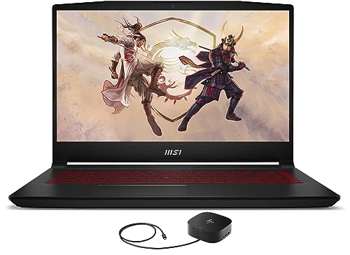 MSI Katana GF66 Gaming Laptop (Intel i7-12700H 14-Core, 64GB RAM, 4TB PCIe SSD, GeForce RTX 3060, 15.6" 144Hz Full HD (1920x1080), Wifi, Bluetooth, Backlit KB, Win 10 Pro) with G2 Universal Dock