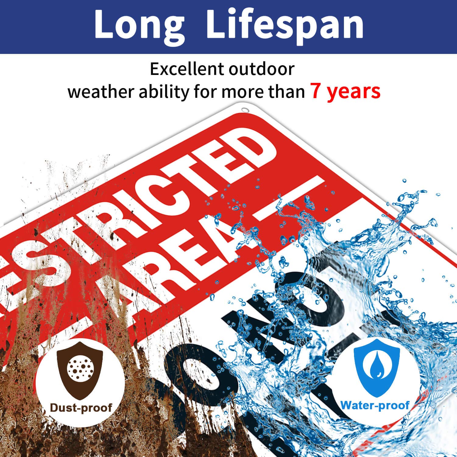 Restricted Area Sign, Do Not Enter Signs Metal, 2 Pack, 10 x 7 inch .40 Rust Free Aluminum, UV Protected, Weather Resistant, Waterproof, Durable Ink, Easy to install