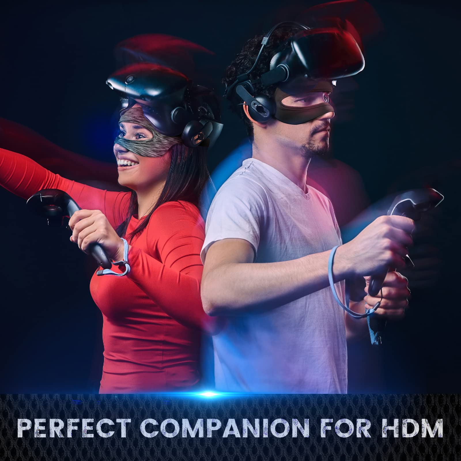 Sweat Guard for Oculus Quest 2, VELLAA Oculus/Meta Quest 2 Accessories Adjustable VR Sweat Band Breathable VR Mask for Beat Saber Workout Games(2pcs)