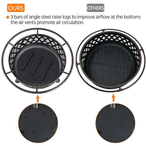 Yaheetech 36in Outdoor Fireplace Wood Burning Firepalce for Bonfire Patio Backyard