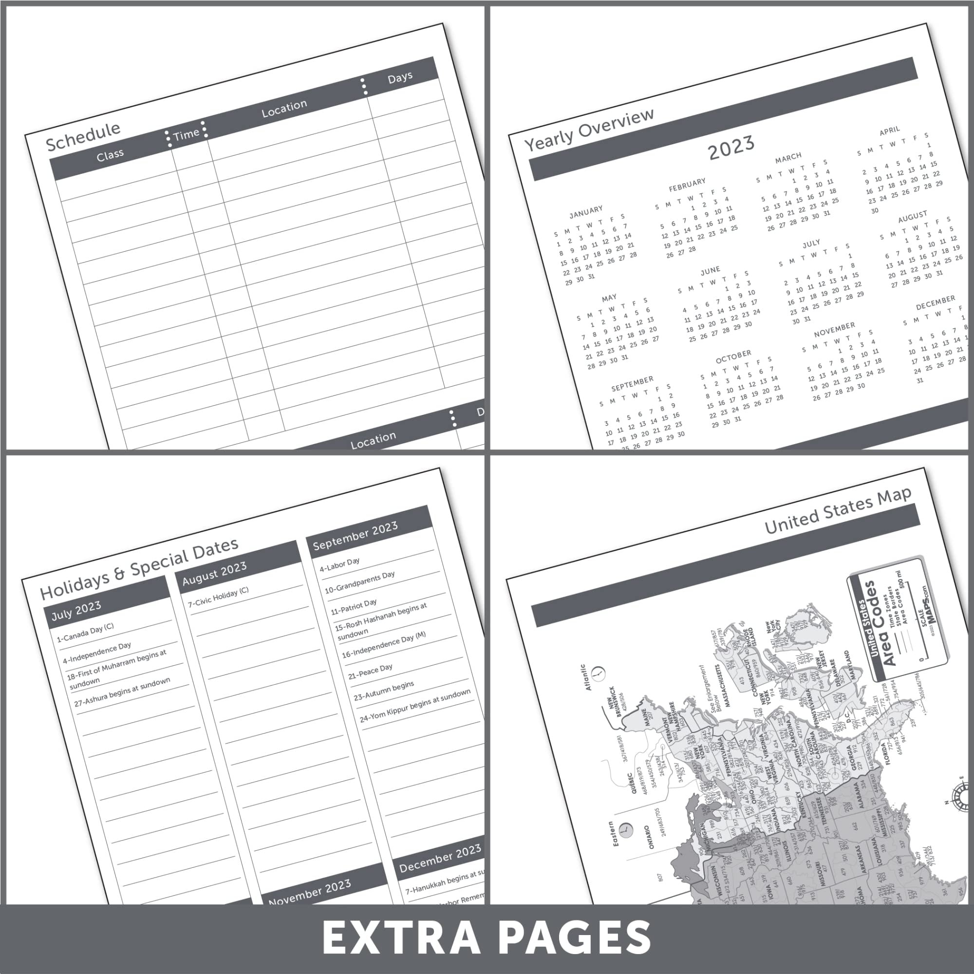 Office Depot® Brand Stellar Academic Weekly/Monthly Planner, 5-1/2" x 8-1/2", Black, July 2023 to June 2024
