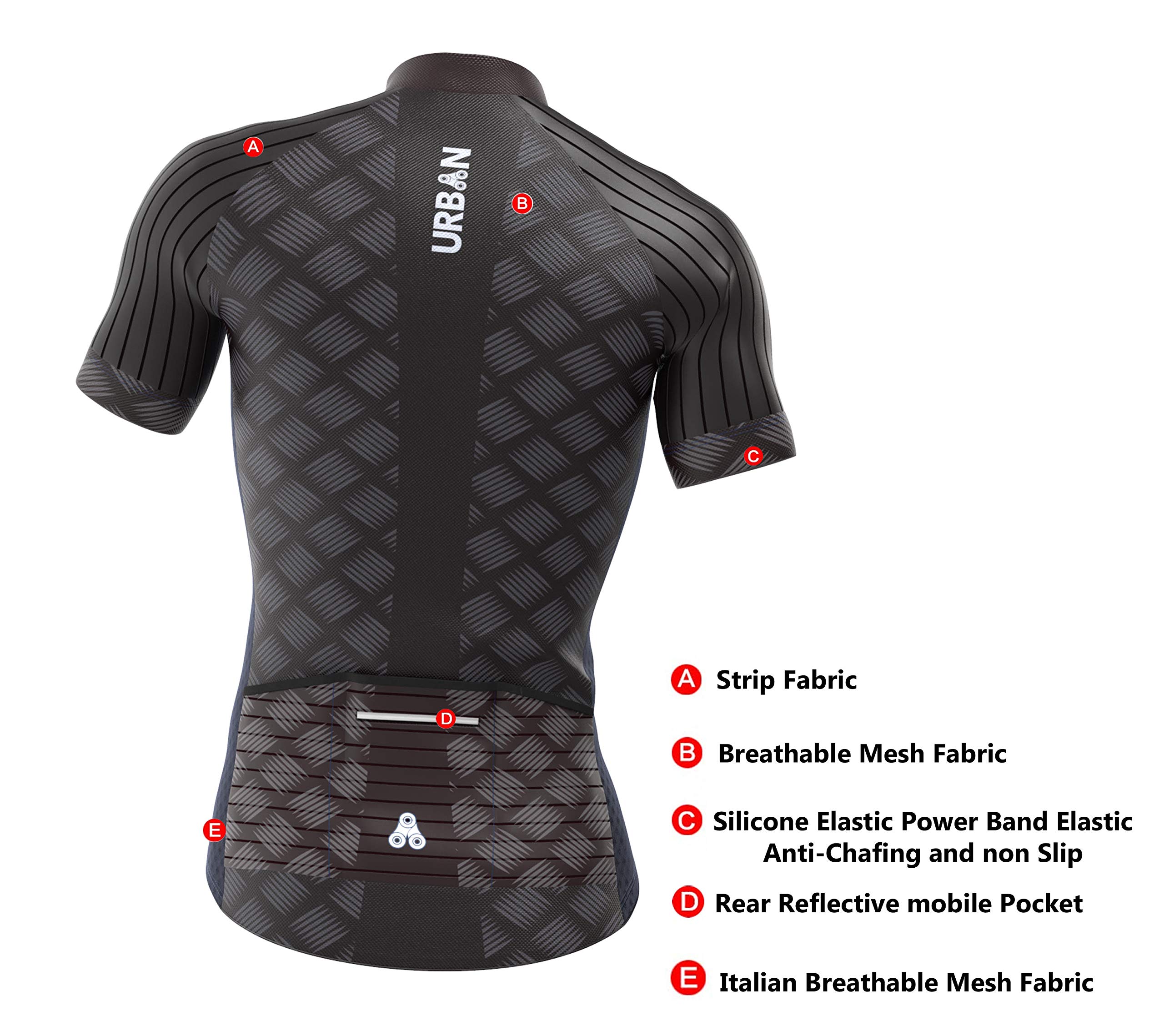 Men’s Pro Urban Cycling Short Sleeve Jersey, Bib Shorts, or Kit Bundle (Large, Carbide Black Jersey & Bib Shorts Set)