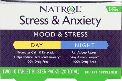 Natrol Stress and Anxiety Day and Night Tablets, 20 Count