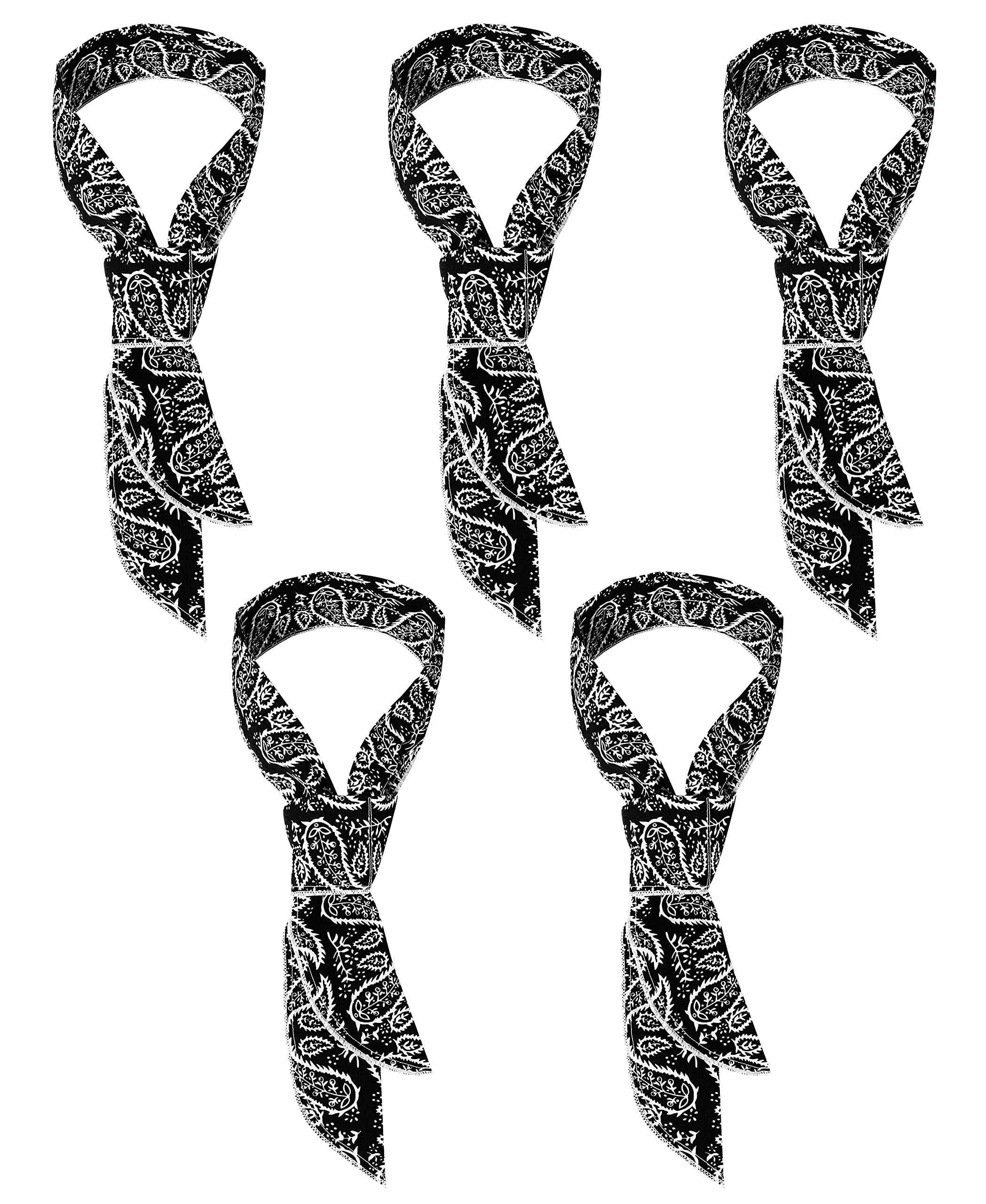 Neck Cooling Scarf Wrap, Lengthen Ice Cool Neck Wrap,(47"x 2.8") Widen Summer Headband Bandanas Collar for Yoga Workout(5 Pcs), Navy