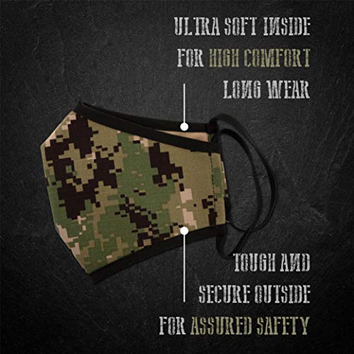Reusable Washable Military Grade Cotton Blend Cloth Face Cover, Made in USA (AOR-2/NWU-3, 1)