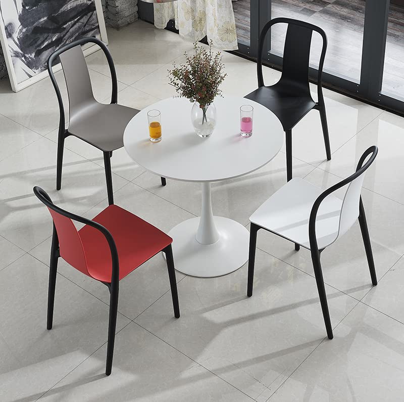 MIINO Round Modern Style Solid Wood Dining Table Dining Furniture with Tulip Base, Small Table for Office Small Coffee Table for 2, White, 23.6" W